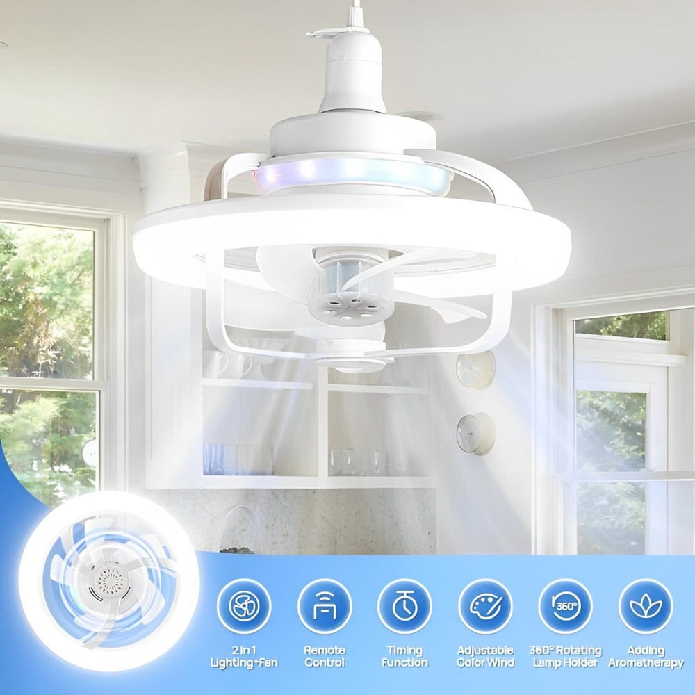 Ανεμιστήρας Οροφής 360° με χρώμα RGB και Τηλεχειριστήριο - Goodstore
